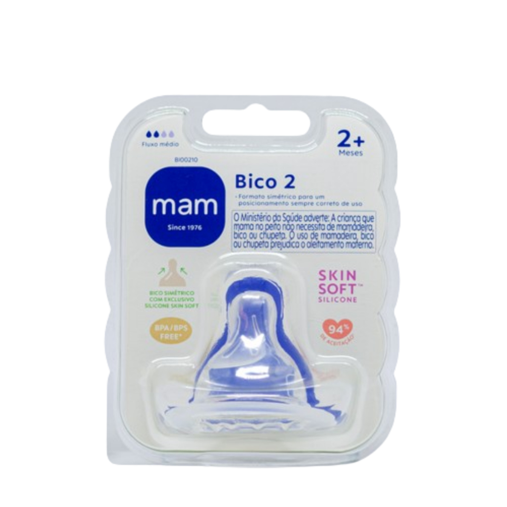 Bico 2 para Mamadeiras MAM - Fluxo Médio - 2+ meses | Shopee Brasil