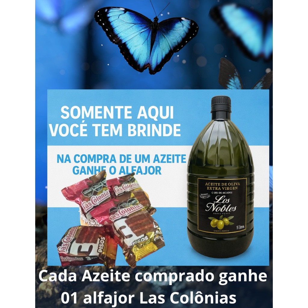 Azeite Extra Virgem Argentino Los Nobles 5 Litros Tampa Preta + BRINDE ...