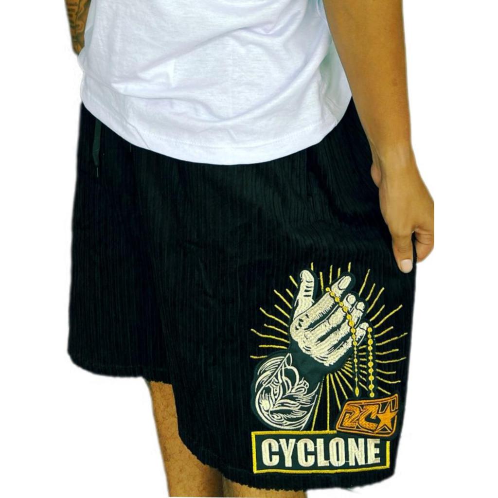 Bermuda Da Cyclone Veludo Blessed Lançamento | Shopee Brasil