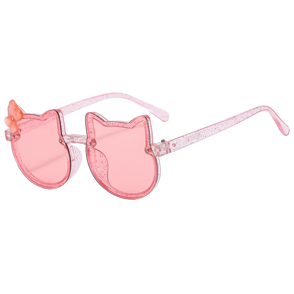 Óculos de Sol Hello Kitty com Glitter Proteção Olhos Kawaii cor rosa ...