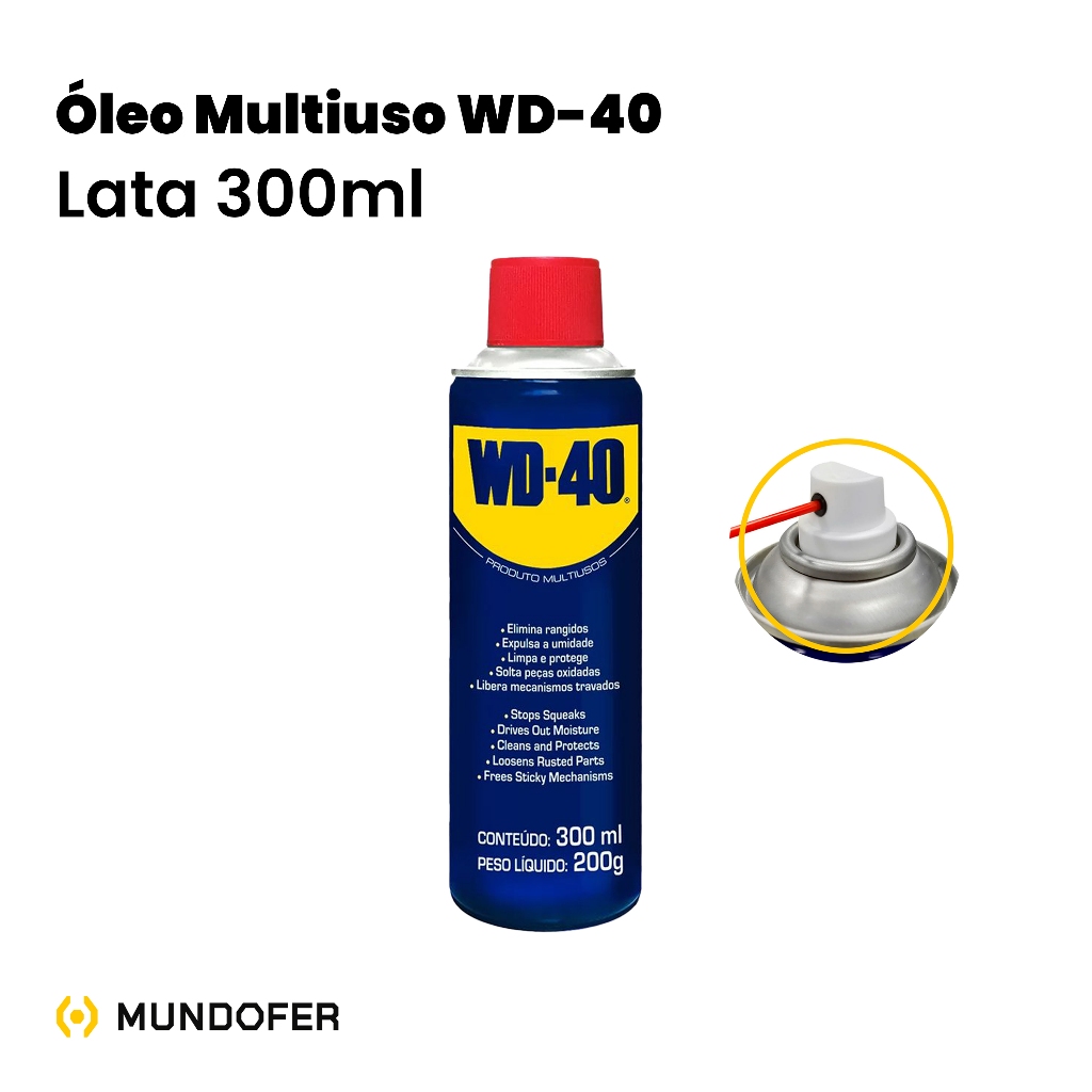 Óleo Lubrificante Desengripante Multiuso 300 mL WD-40 Spray Aerosol Original Lubrifica Anti ...