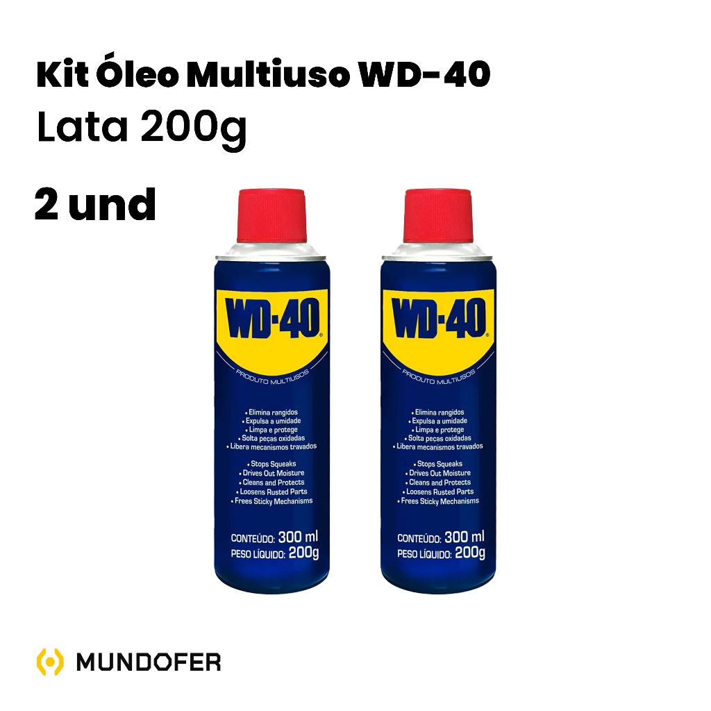 Kit 2 Óleo Lubrificante Desengripante Multiuso 300 mL WD-40 Spray Aerosol Original Lubrifica ...