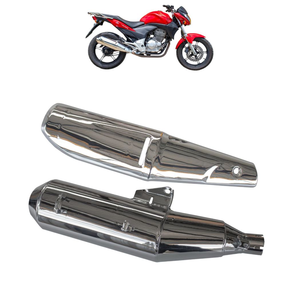 Kit Ponteira Escapamento Cb 300r + Protetor Modelo Original Cromado ...