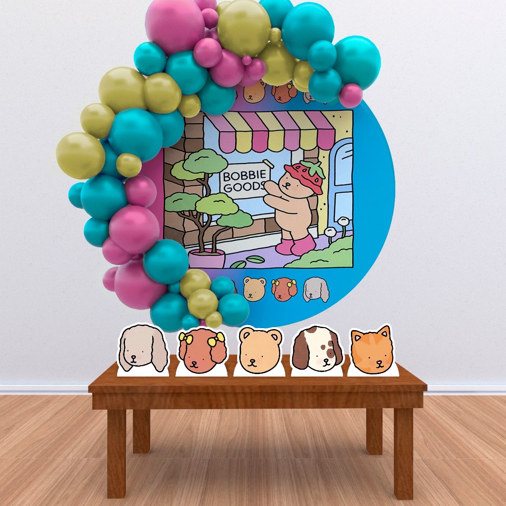 Kit Festa Painel Redondo Decoração Bobbie Goods 1,50 Diâmetro | Shopee ...