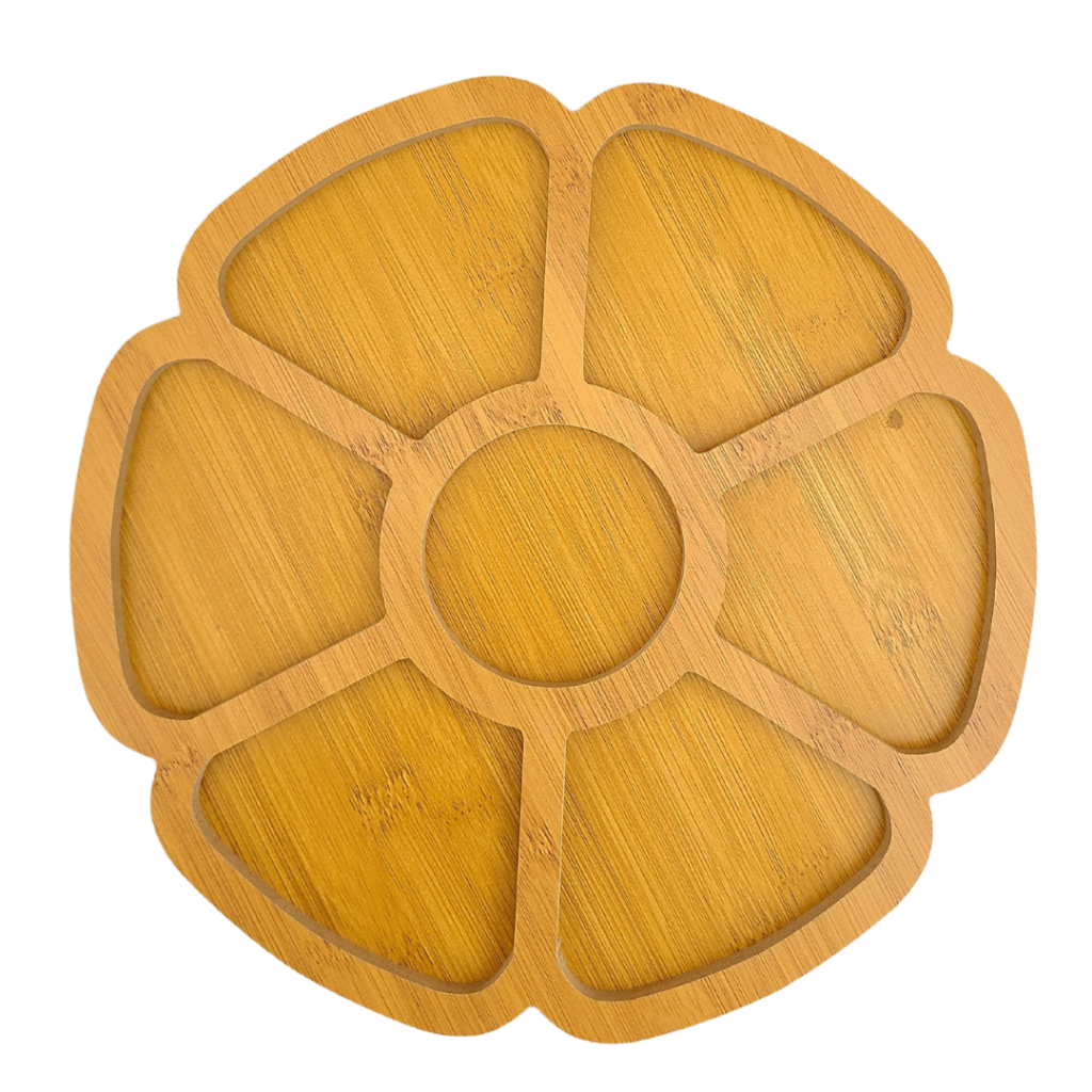 Gamela Petisqueira Tábua Petisco Tipo Bambu MDF FLOWER 29cm Petisqueira ...