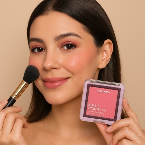 BLUSH COMPACTO 7,3g RUBY ROSE | Shopee Brasil