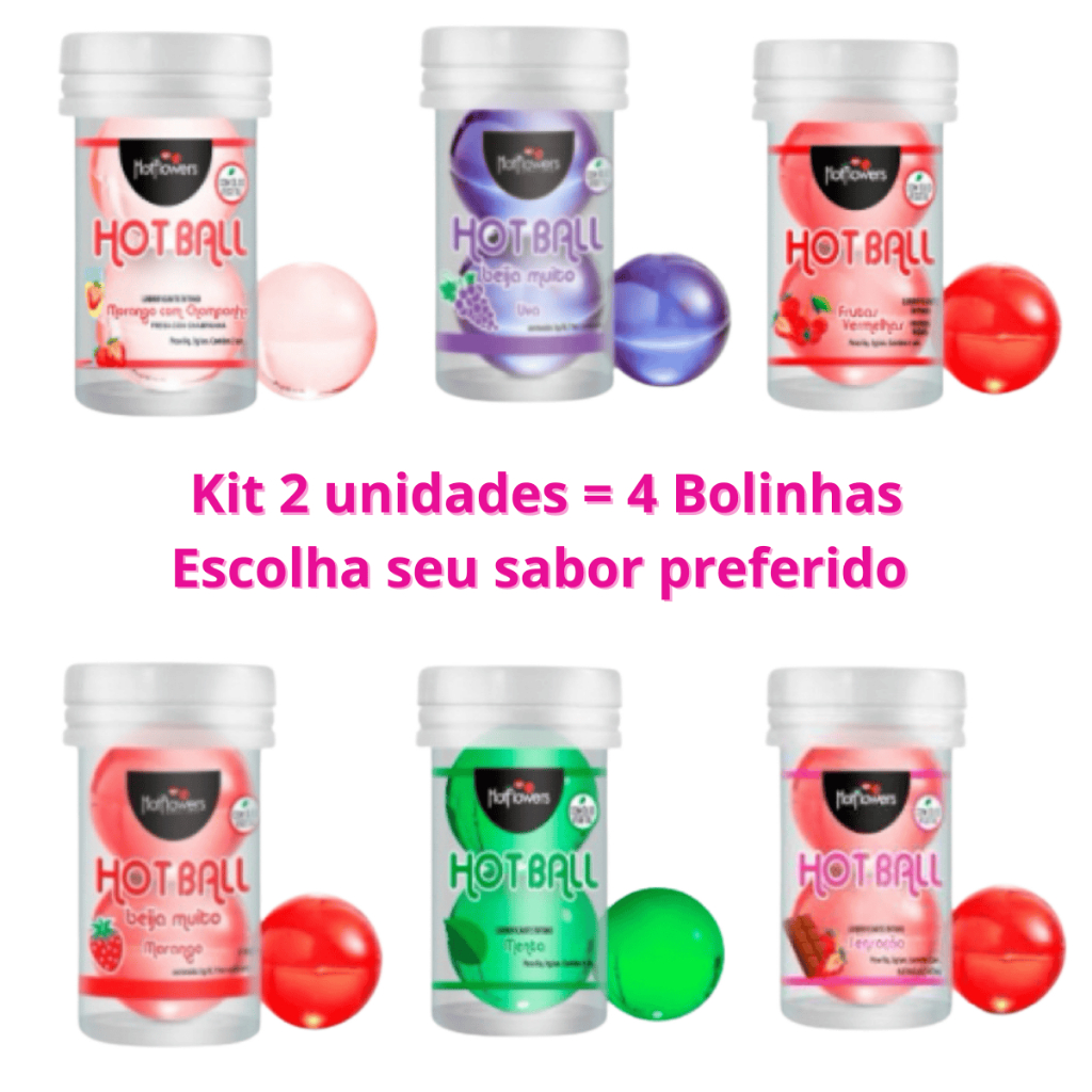 Kit 2 Hot Ball Hotflowers 4 Bolinhas Explosivas Lubrificantes - Sex ...