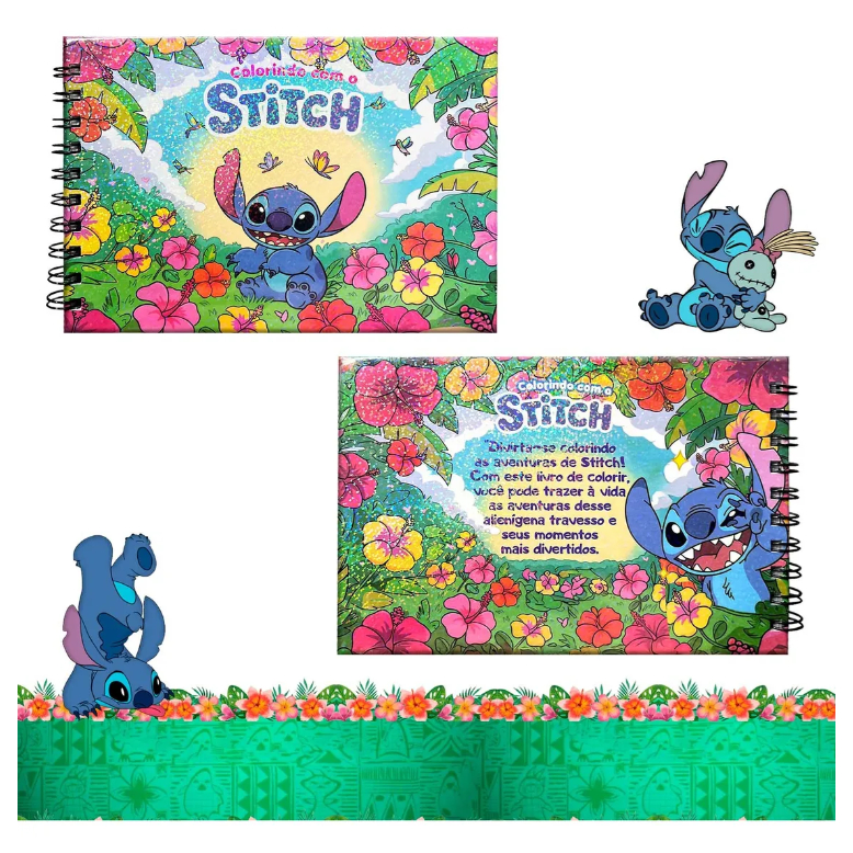 Livro De Colorir Infantil Stitch Estilo Bobbie Goods 50 Folhas 180g ...