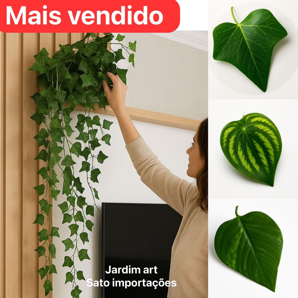 Planta Artificial Pendente 1m com Vaso de Vime Trançado Realista ...