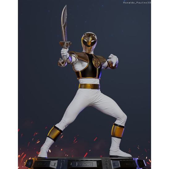 Ranger Branco Mighty Morphin Power Rangers | Shopee Brasil