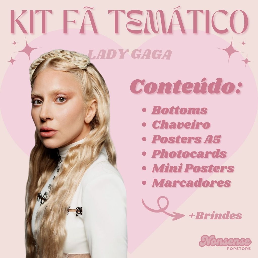Kit Fã Lady Gaga FANMADE | Shopee Brasil