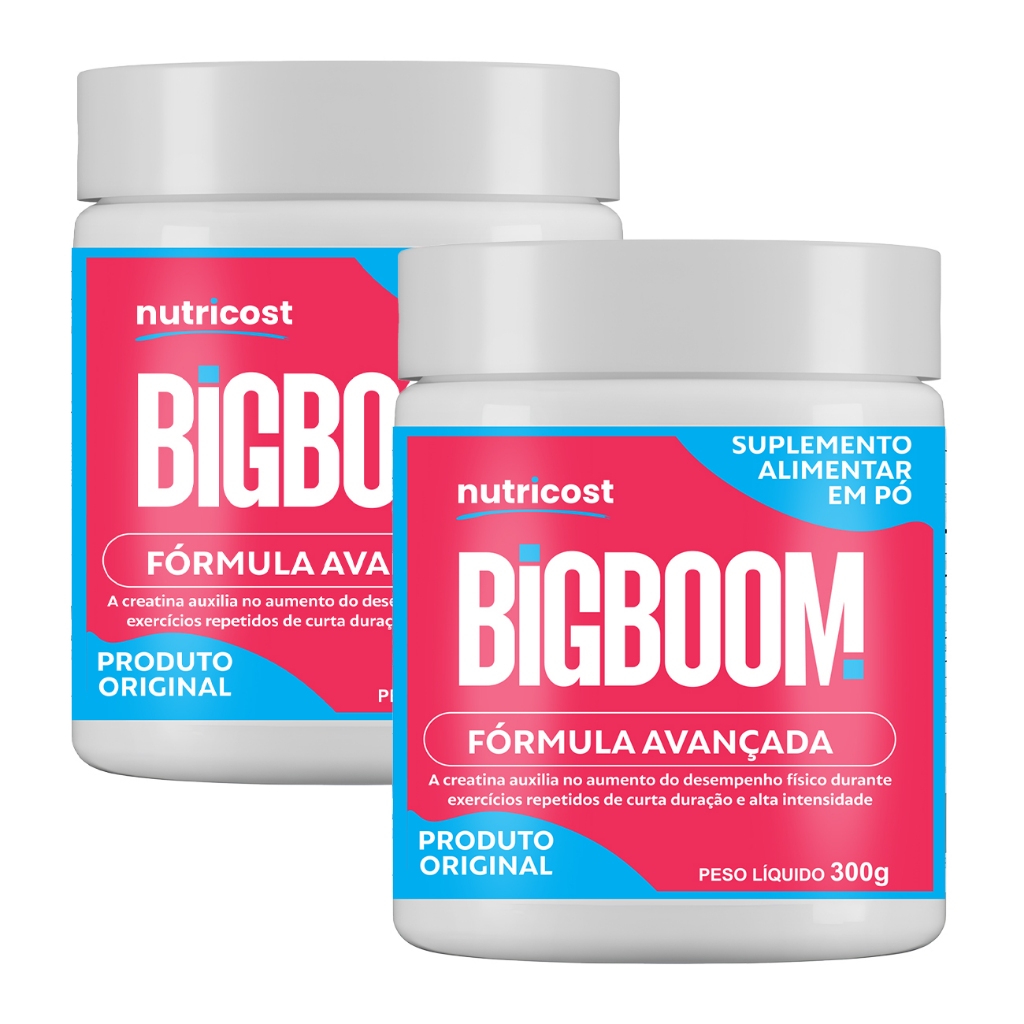 Kit 2 Creatina Big Boom 100% Pura 300g - Ganho de Força, Energia e ...