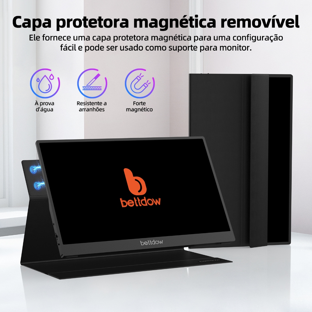 BETTDOW Monitor portátil Touchable 15.6'' 1920*1080P 4K com tela IPS ...