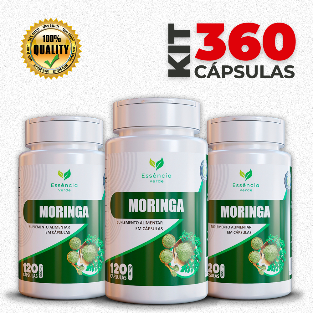 KIT 3 Moringa Oleifera 360 Capsules 500mg Natural Premium - Rápida ...
