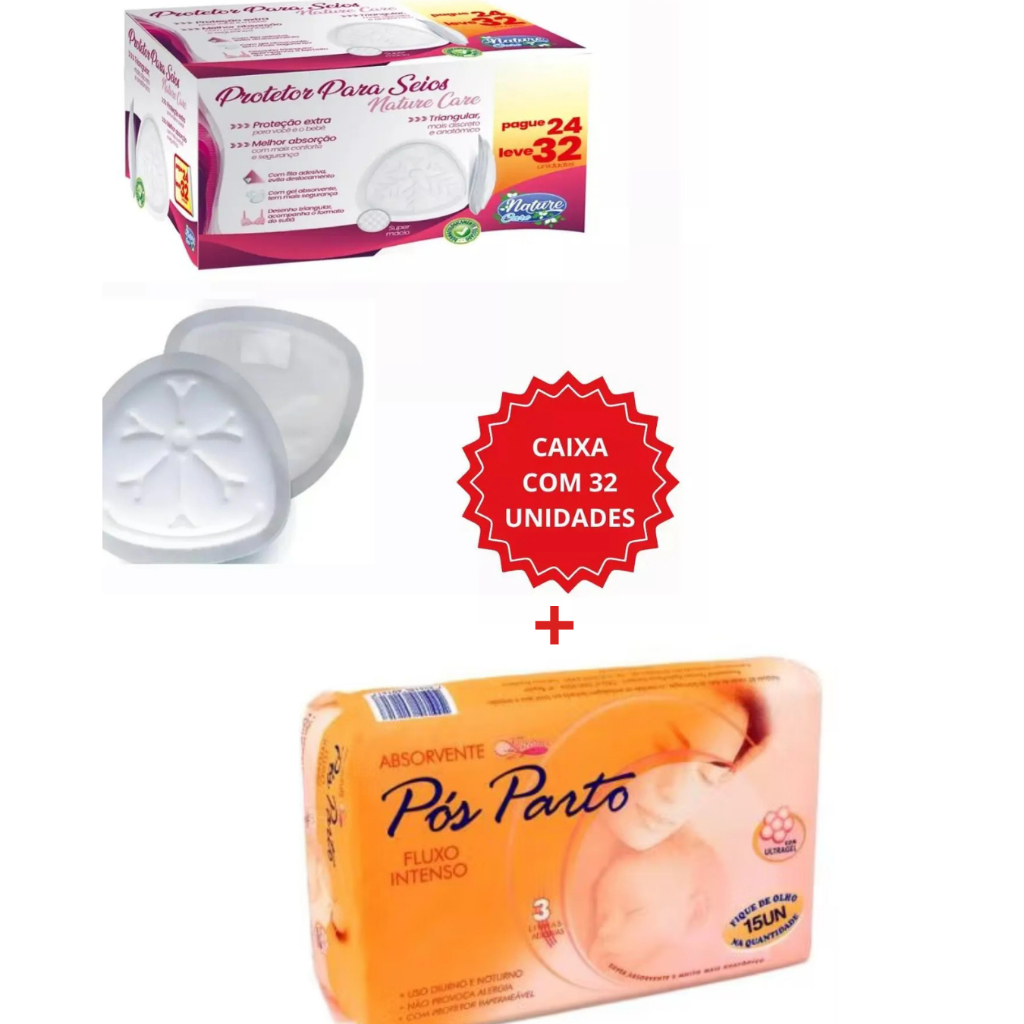 Kit Absorvente Pós-Parto + Absorvente para Seios Nature Care – Promoção ...