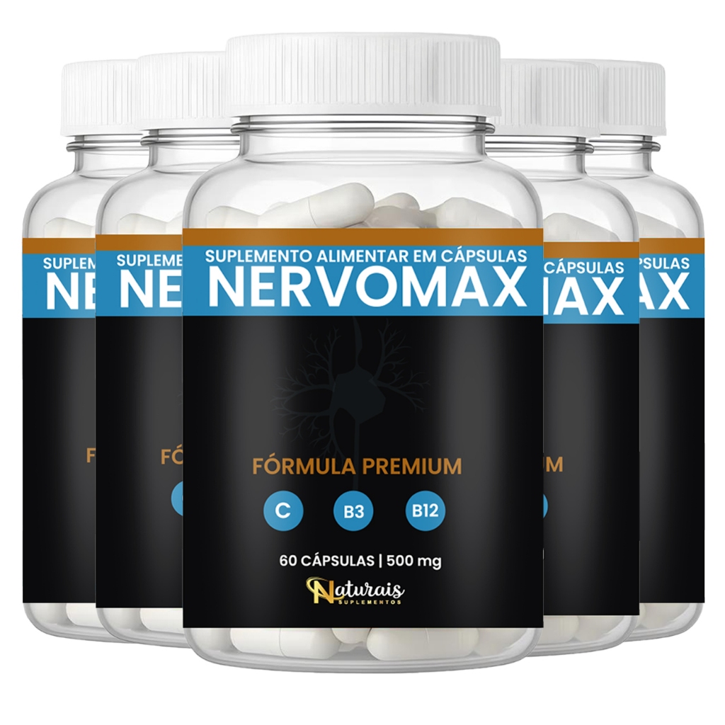 Kit 5 Nervomax Suplemento Natural Cápsulas Para Auxilio Na Dor | Shopee ...