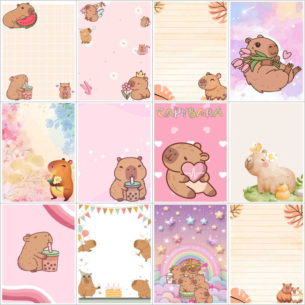 Coleção de Papel de Carta Capivara Capybara - Bloco com 20 folhas ...