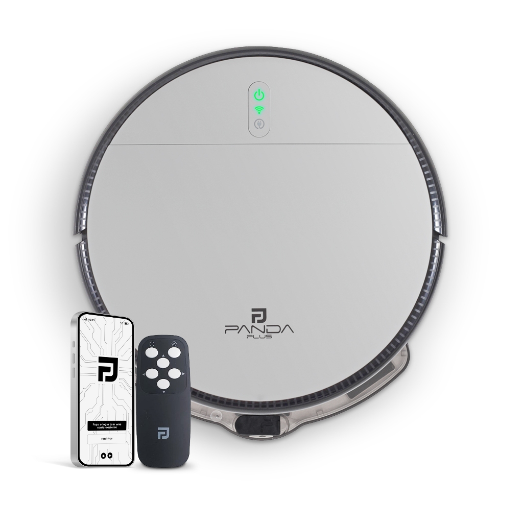 Aspirador Robô Inteligente PandaPlus AMG-R1 Wi-Fi App Alexa Google ...