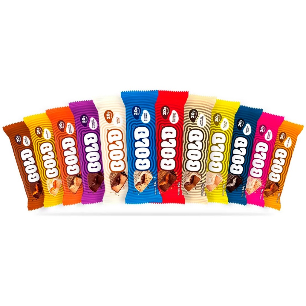 Barra de Proteína Bold Bar (Caixa Mista) - 12 Unid x 60g Cada (720g) - Bold Snacks | Shopee Brasil