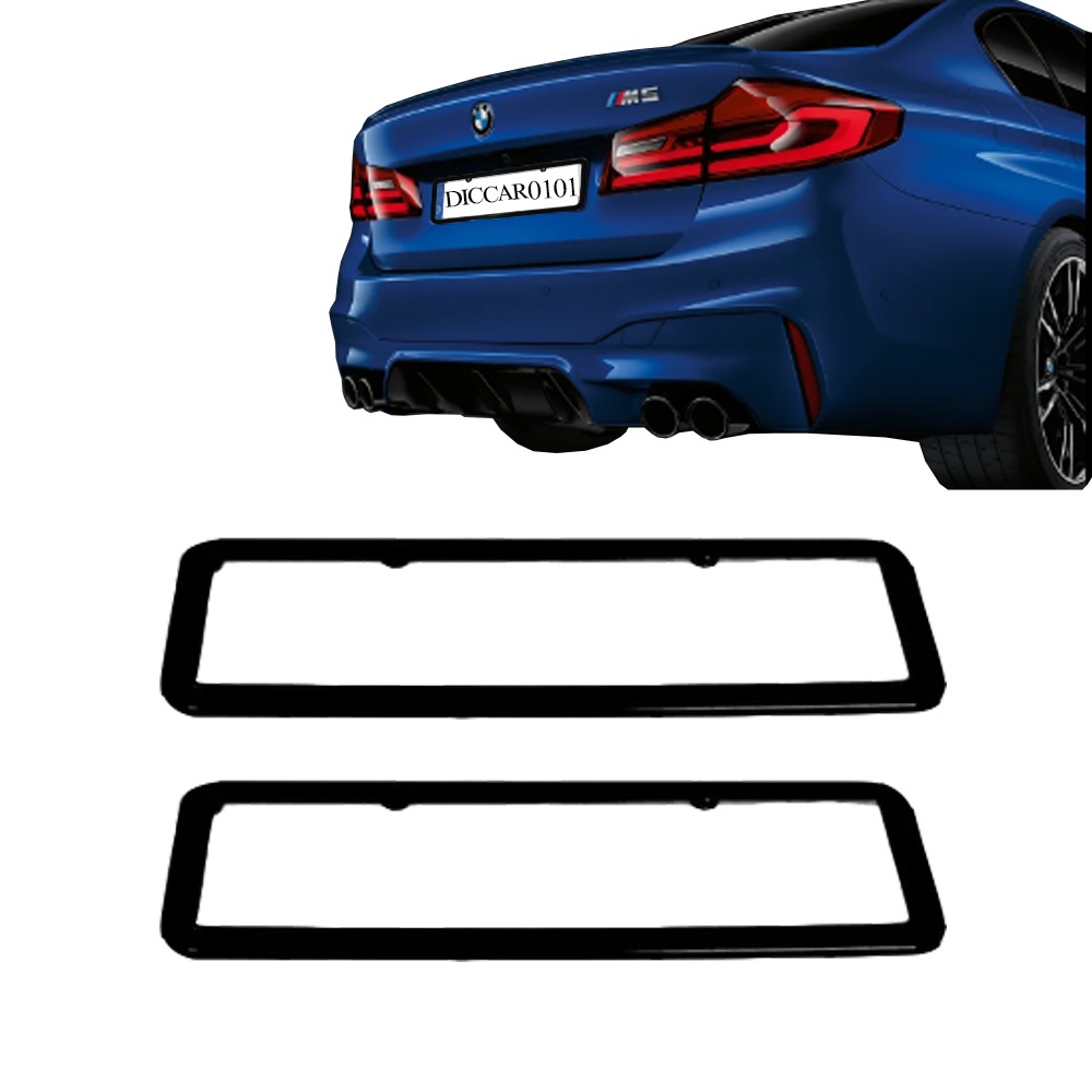 Par Suporte Moldura Placa Lisa Carro Universal Preta | Shopee Brasil