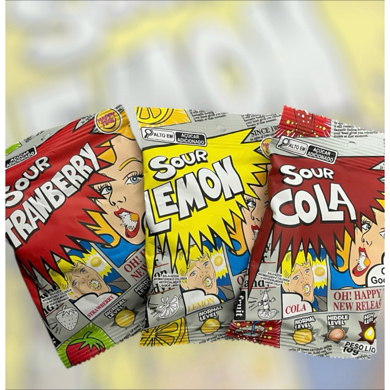 Bala Super Lemon Cola strawberry importado doce importado | Shopee Brasil