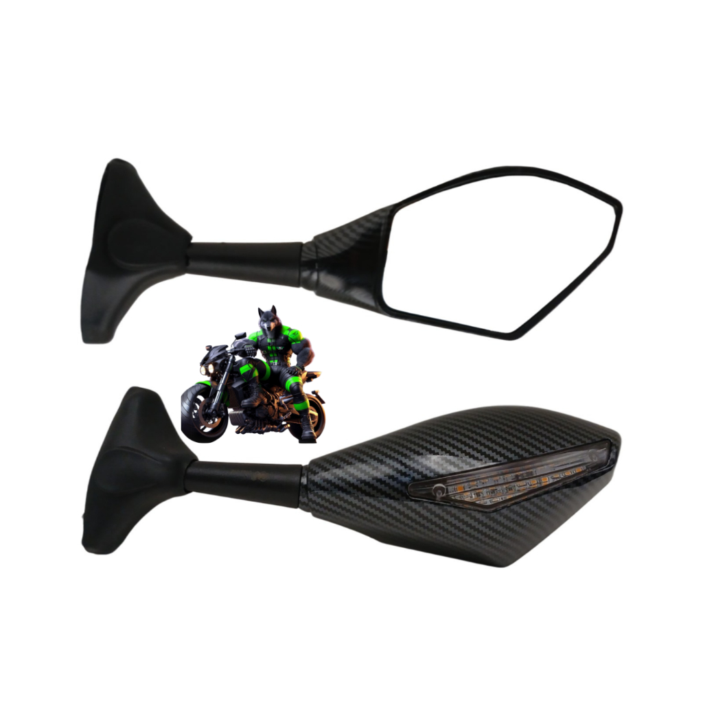 Retrovisor Com Pisca Seta Led Rebatível Universal Para Motos Carenadas ...