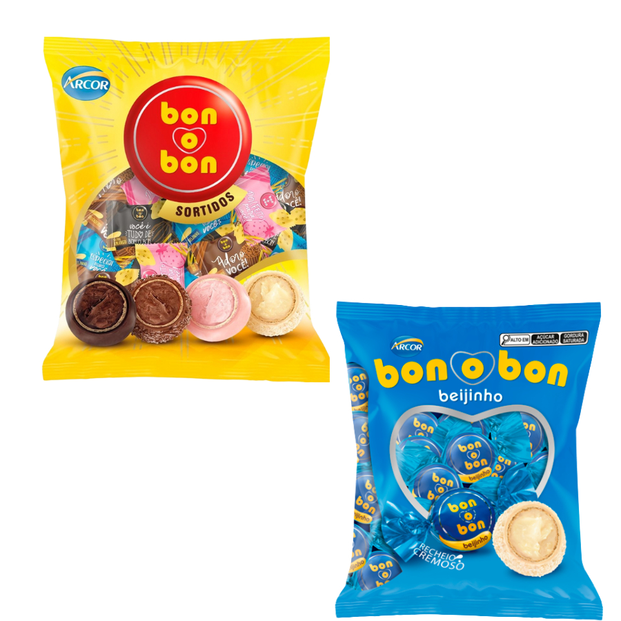 Kit 2 Bon o Bon /Bom Bom – 5 Sabores , 750g (50 Unidades) - Arcor ...