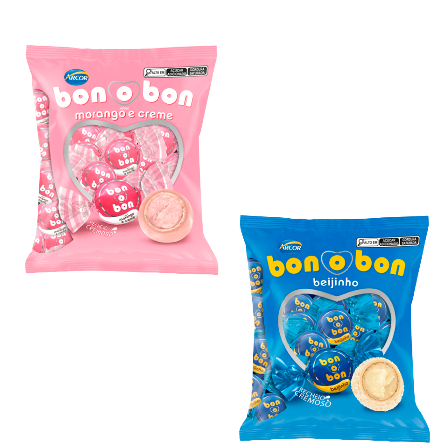 Kit 2 Bon o Bon /Bom Bom – 5 Sabores , 750g (50 Unidades) - Arcor ...