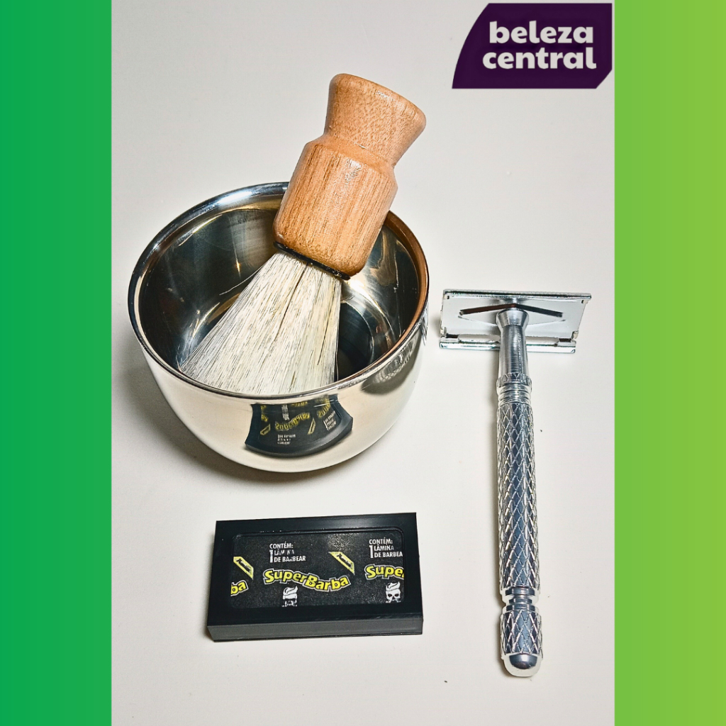 Conjunto Kit para Barbear Cumbuca Tigela, Pincel e Aparelho de Barbear ...