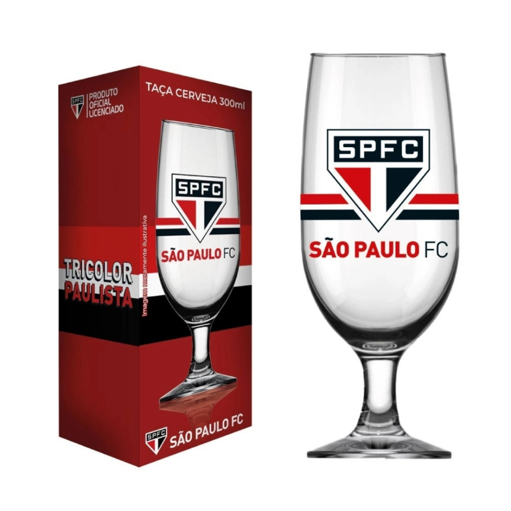 Taça Copo Time São Paulo Cerveja Chopp Bebidas Licenciado 300ml ...