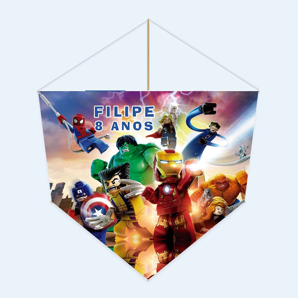 Lembrancinha de Pipa Personalizada tema Herois Lego para festa infantil ...