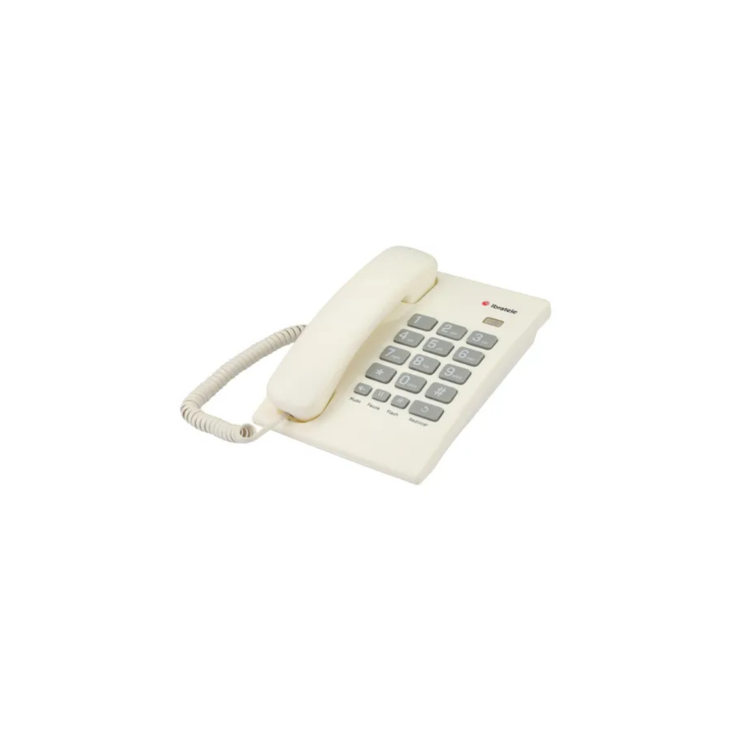 Telefone Fixo De Mesa Com Fio Ibratele Cor Branco | Shopee Brasil