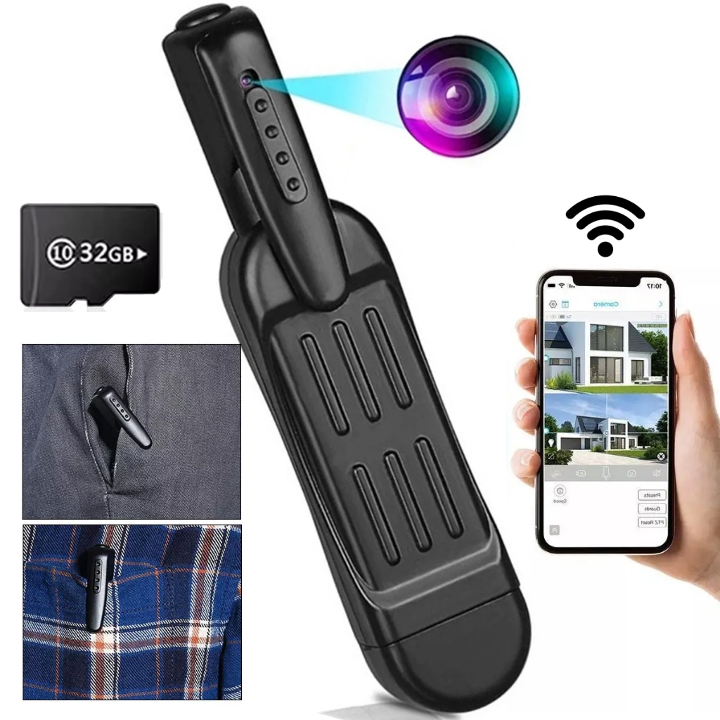 Mini Câmera Secreta Caneta WI-FI + 32GB Filmadora Full Hd 1080p Plug ...