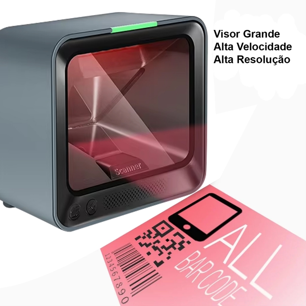 Leitor Auto De CóDigo Barras Com Fio 1d 2d Qr Omnidirecional Barcode ...