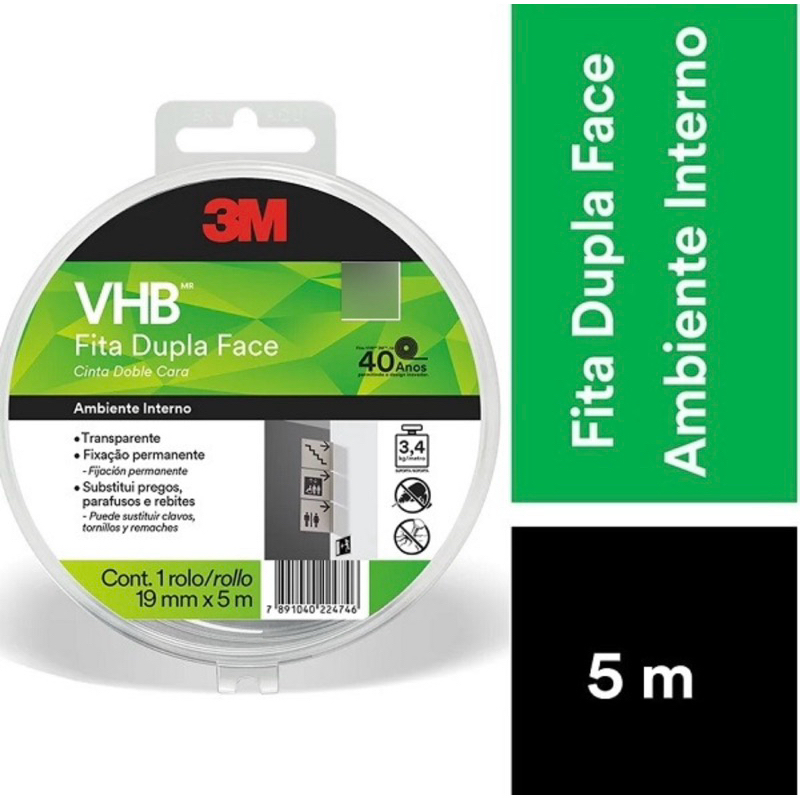 Fita Dupla Face 3m Vhb 19mm X 5m 4910 | Shopee Brasil