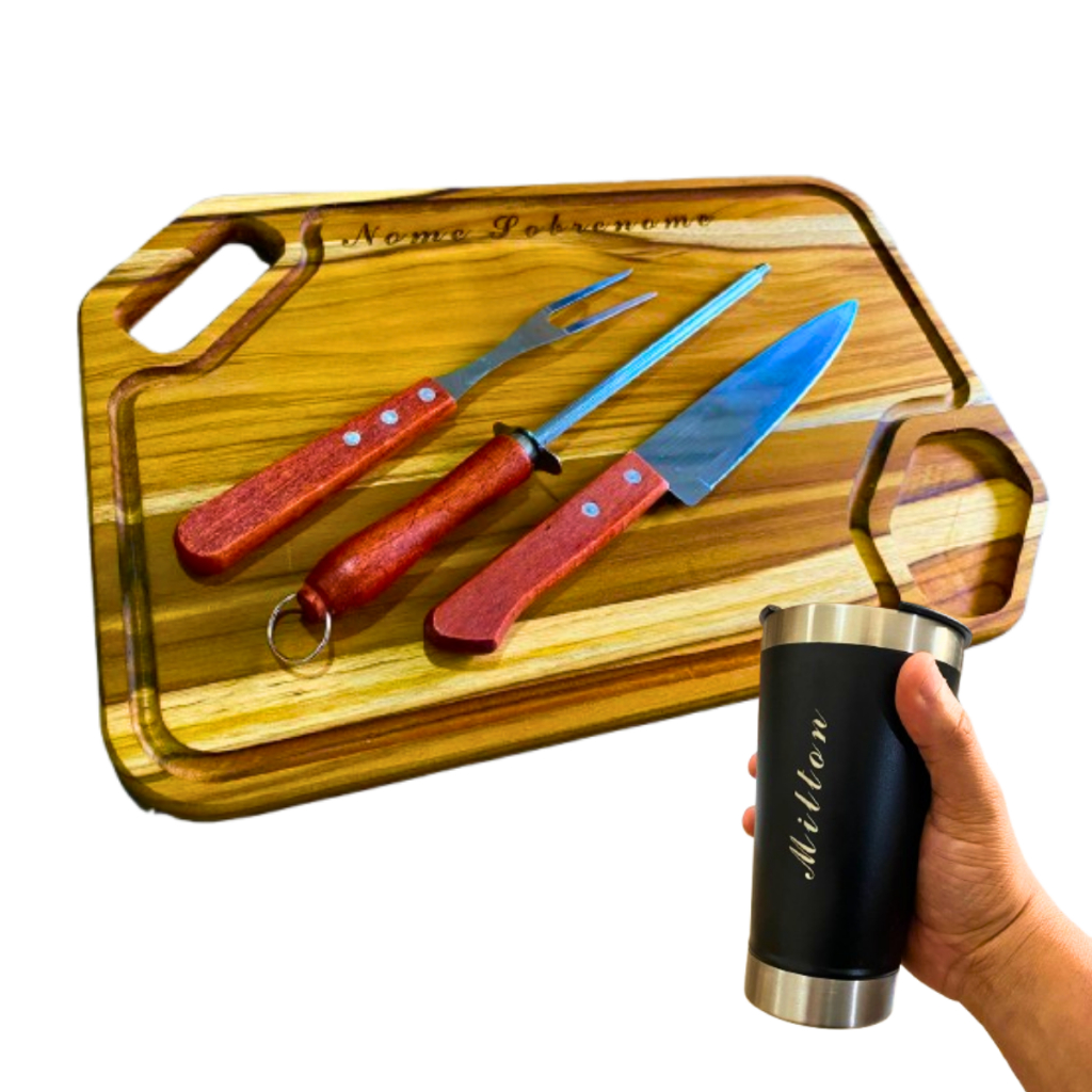 Kit Churrasco Completo Com Tábua de Carne Churrasco Personalizada Com ...