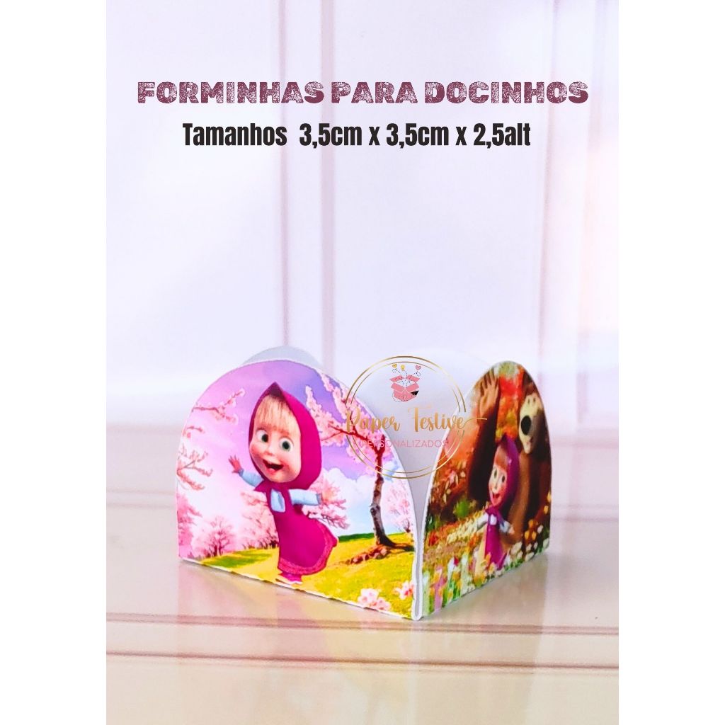 50 Forminhas Tema Marsha e o Urso | Shopee Brasil