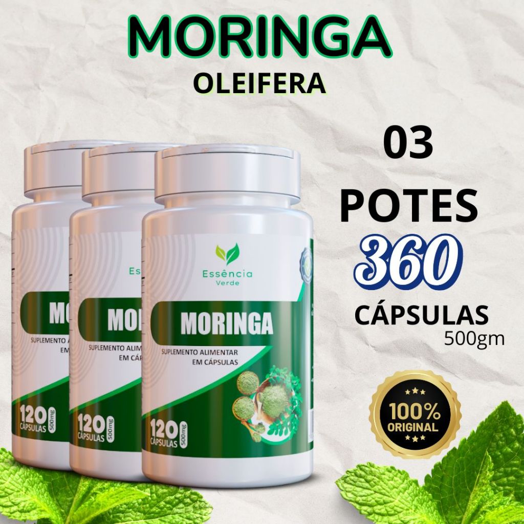 Moringa Planta Oleifera Pura - 120 Cápsulas - 500mg – Qualidade e ...