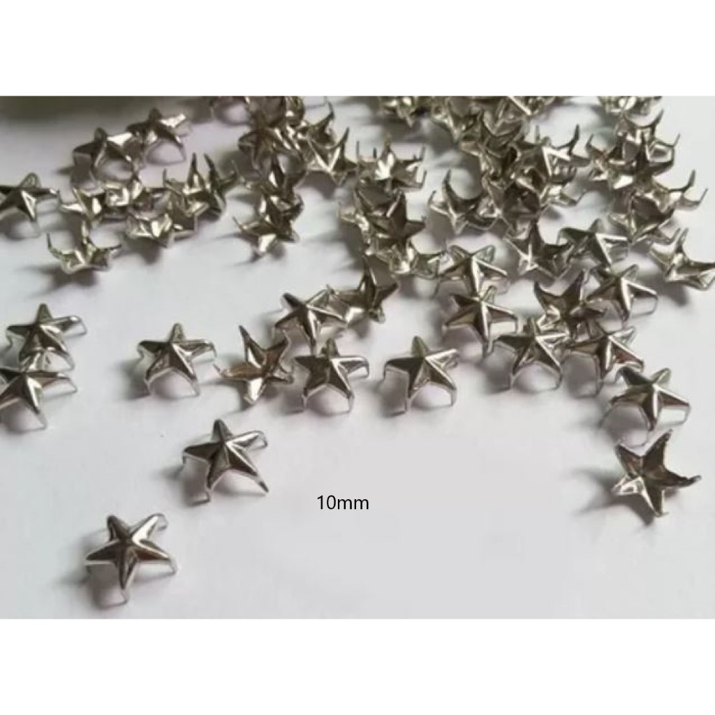 Spike / Rebite 100 Unidades Estrela 10mm Metal | Shopee Brasil