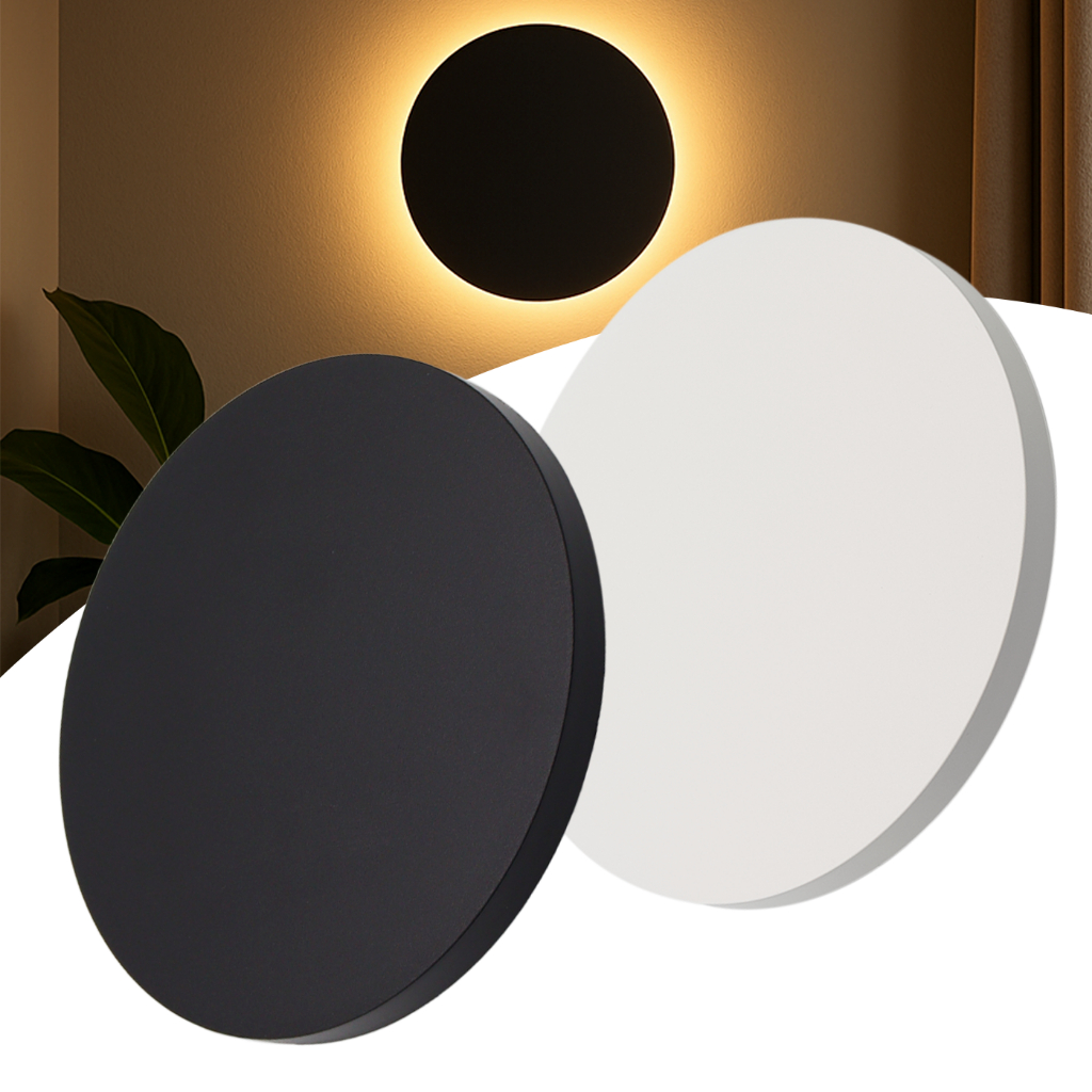 Luminária Arandela Eclipse Branco ou Preto Área Interna/ Externa Parede Bivolt Ar54 | Shopee Brasil