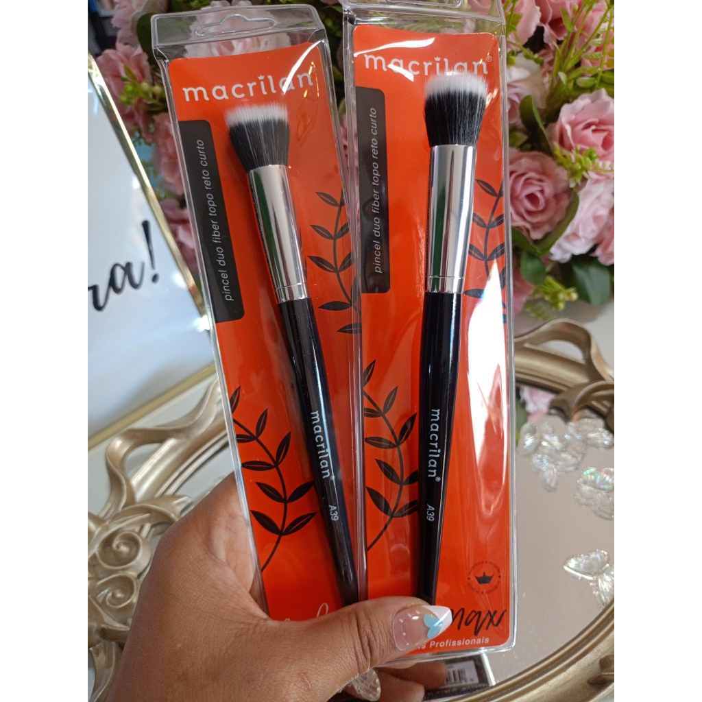 Pincel Duo Fiber Top Reto Curto A39 Macrilan | Shopee Brasil