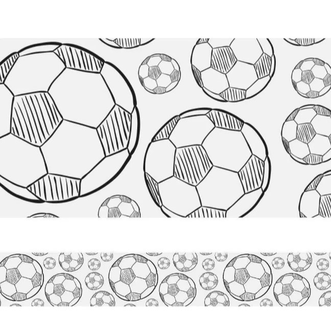 Faixa decorativa Tema bola de futebol - Fundo claro - Desenho fake ...