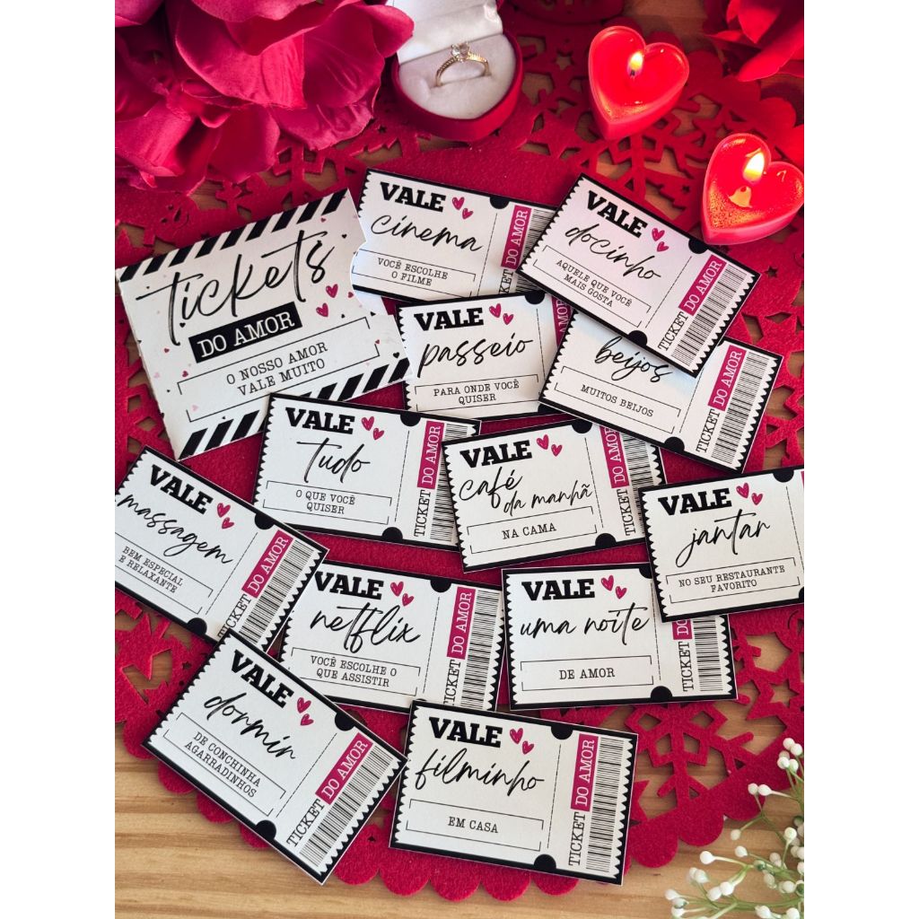 Ticket do Amor/ Ticket dia dos namorados/ Dia dos namorados/Kit Ticket ...