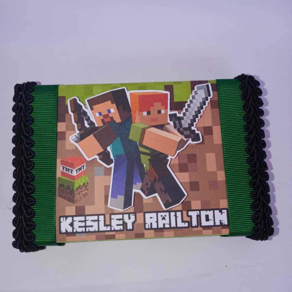 Lembrancinha Minecraft\porta kitkat minecraft\Carteira de Kit Kat ...