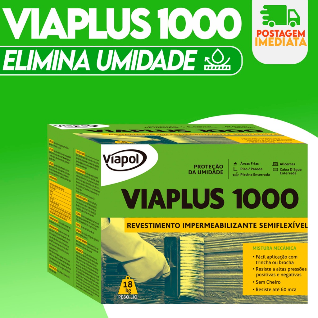 Impermeabilizante ViaPlus Viapol 1000 Caixa com 18Kg | Shopee Brasil