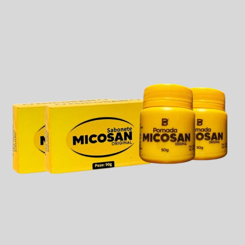 Kit Micosan 2 Pomada 50g + 2 Sabonete barra 90g | Shopee Brasil
