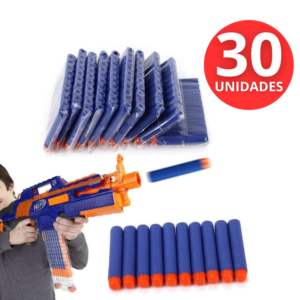 Dardos Nerf Munição De Nerf 30 Unidades Bala Nerf Munição Nerf | Shopee ...