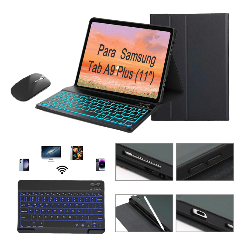 Capa protetora para tablet Samsung Tab A9 Plus (11") com teclado ...