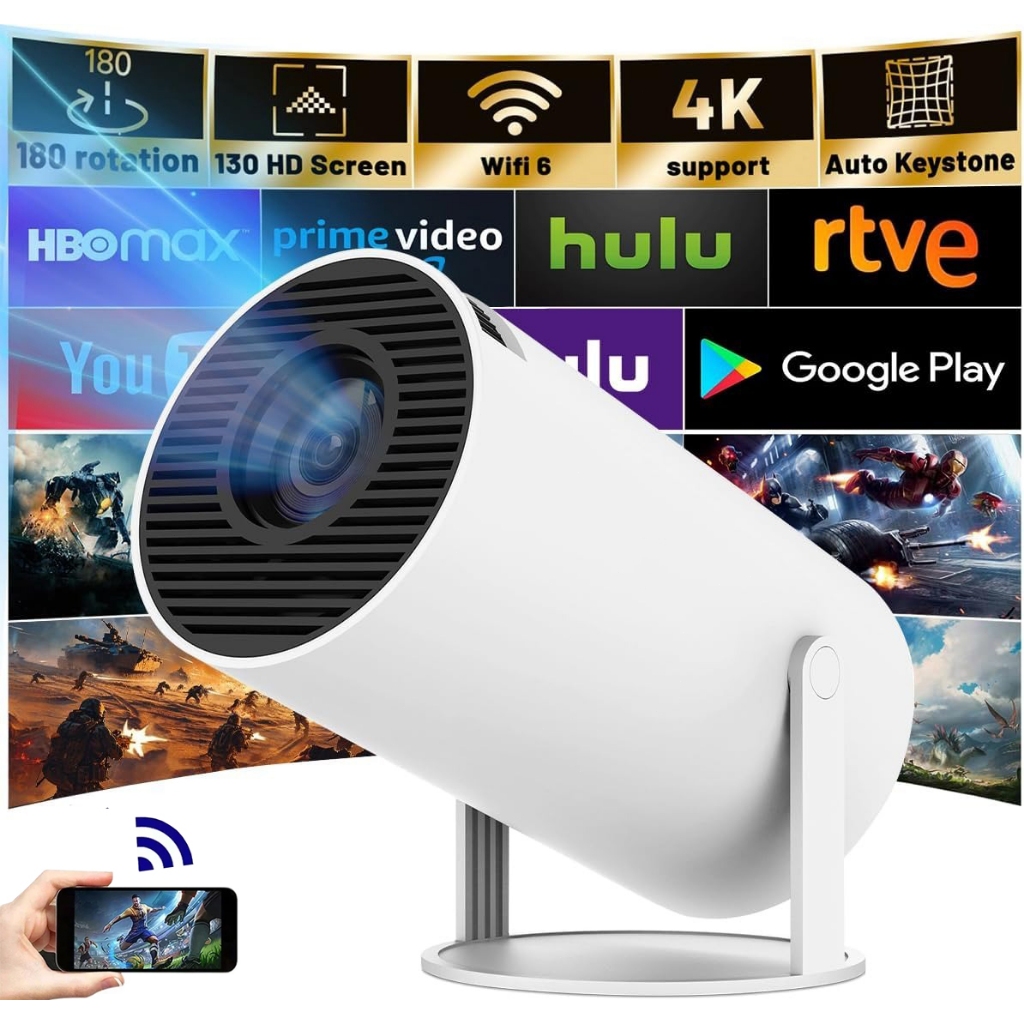 Projetor 4K HD 150 Polegadas Celular, Tv B0x, Xbox, PS, Pc, Mini Wifi ...