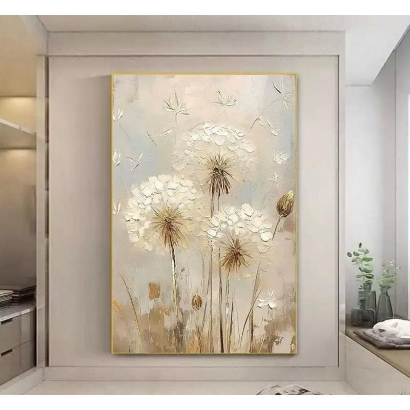 Quadro Decorativo Sala flor Dente de Leão clean Gigante 90x70 cm.Decore ...